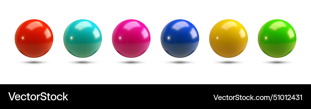 Sammlung von bunten 3d Kugeln isoliert Lizenzfreier Vektor