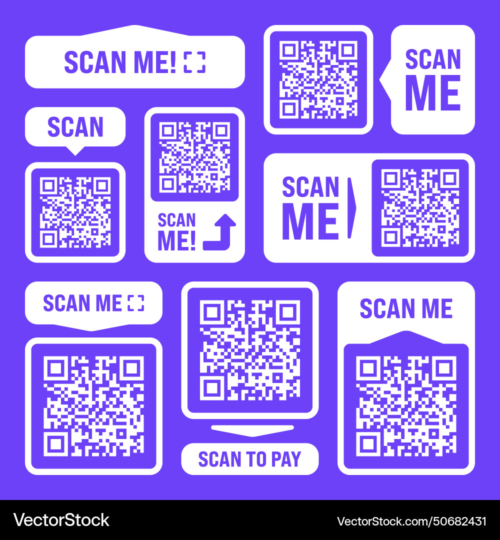 Scan me qr code sticker online payment special Vector Image