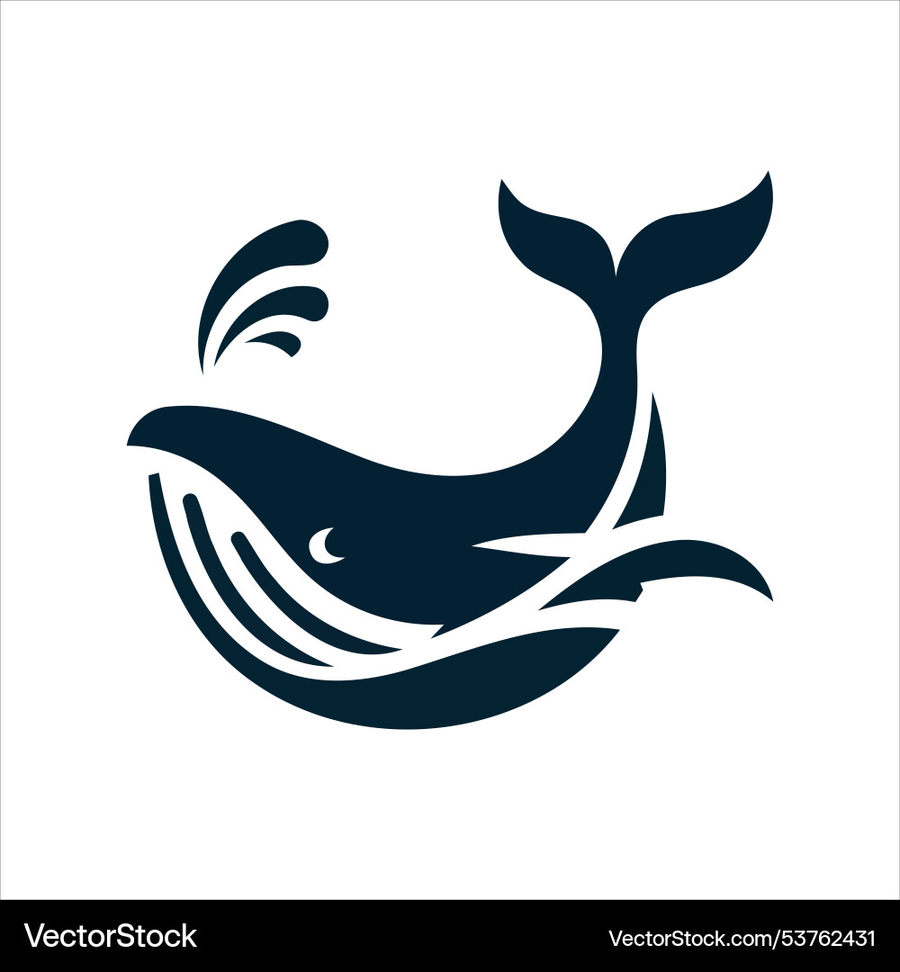 Whale icon logo Royalty Free Vector Image - VectorStock