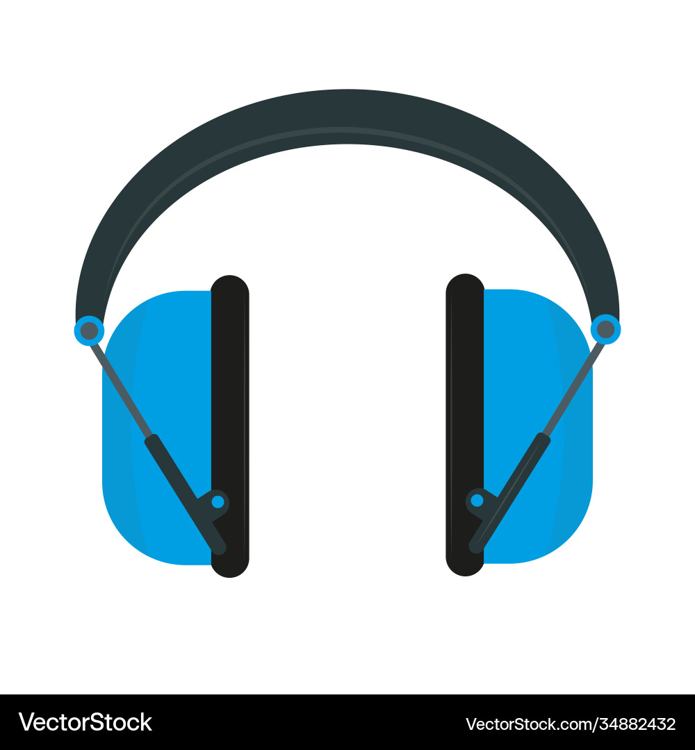 Blue Ear Defenders - Noise Protection Royalty Free Vector