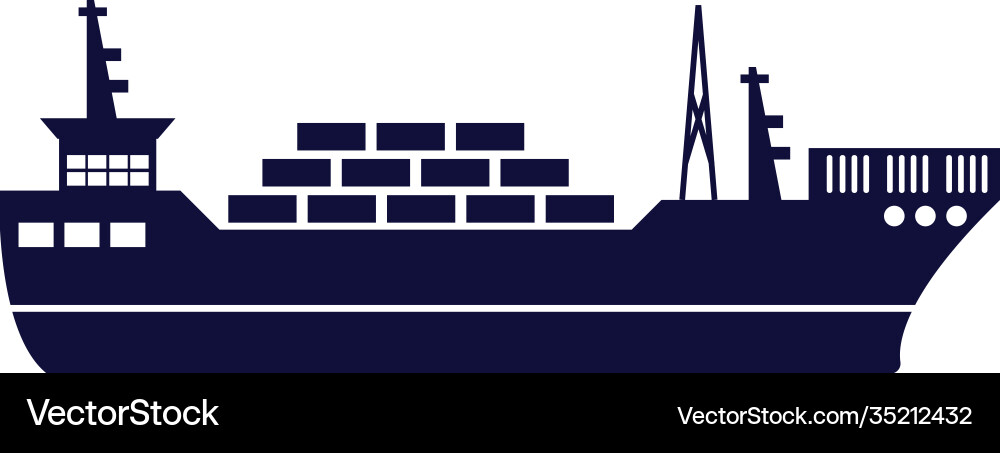 Cargo Ship Vector 9+ Thousand Container Ship Vector Front Royalty Free