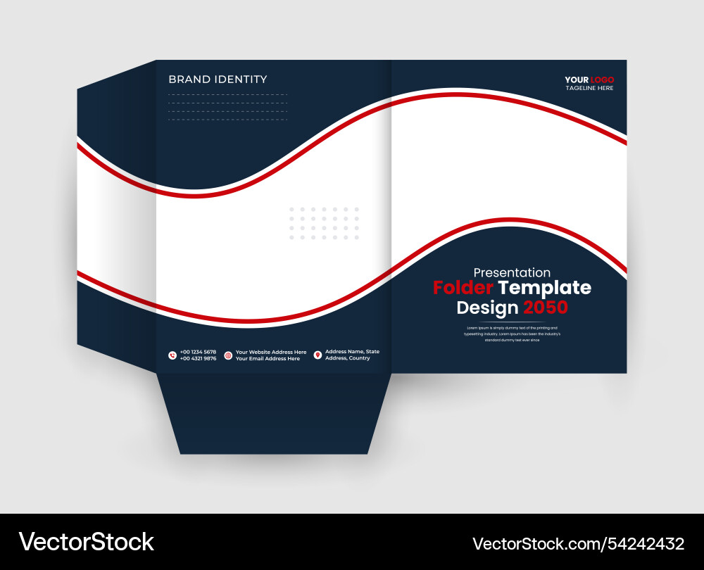 Creative presentation folder design template Vector Image