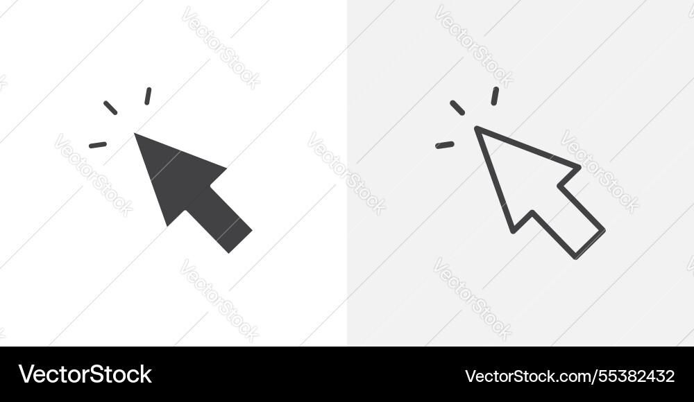 Cursor icons in black fill and liner versions Vector Image