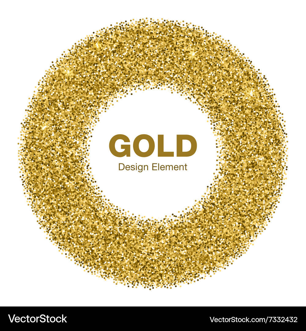 Golden circle frame jewelry gold emblem Royalty Free Vector