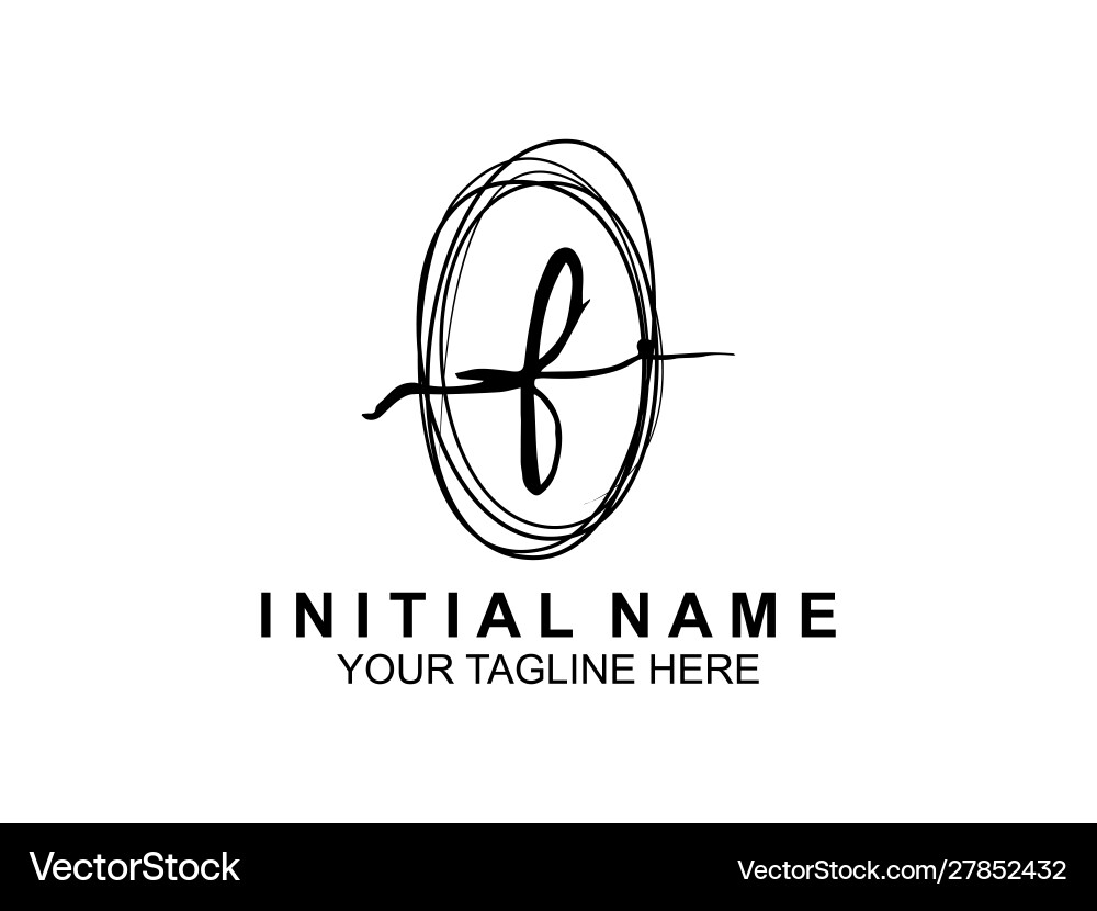 Handwriting logo f initial signature elegant Vector Image