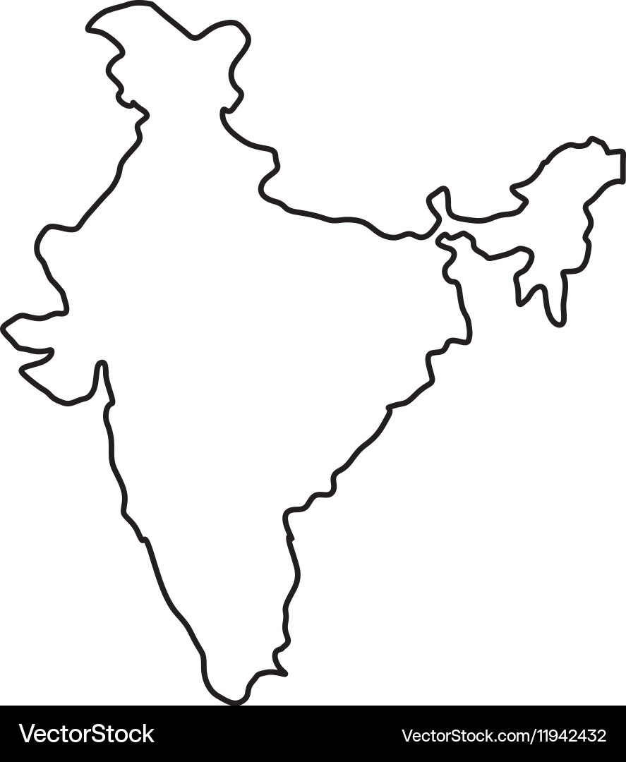 India Map Outline Royalty Free Vector Image - VectorStock