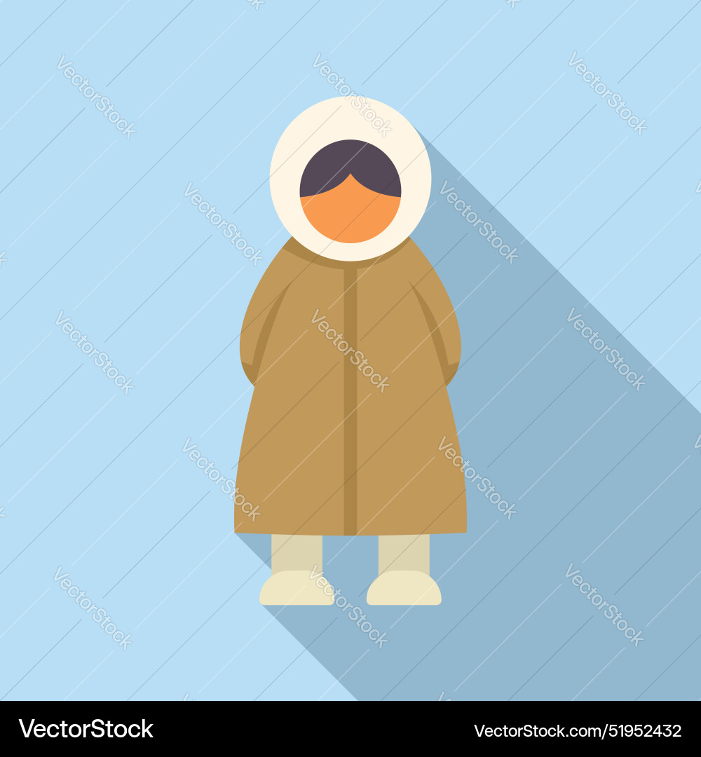 Inuit man wearing traditional clothes standing Vector Image