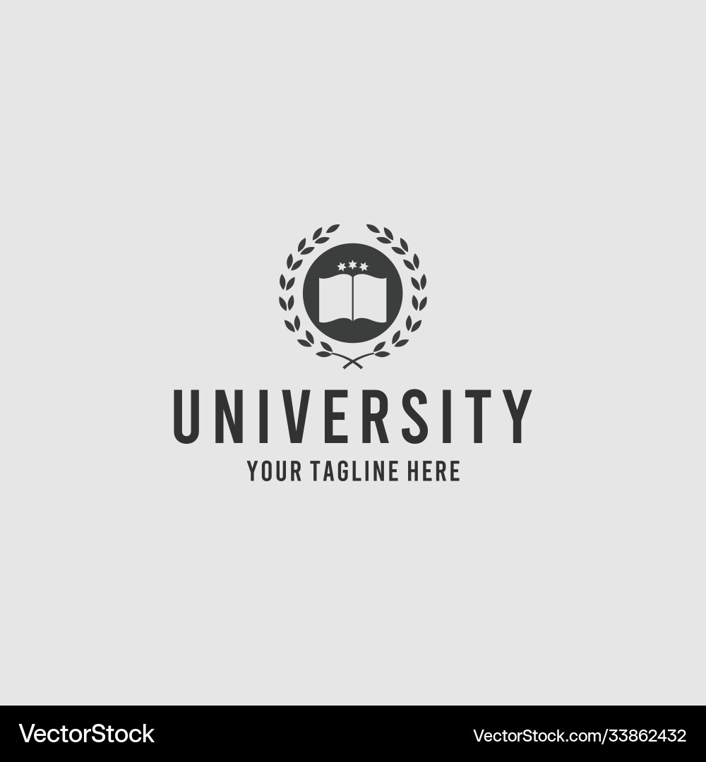 Minimalist university and book logo design Vector Image