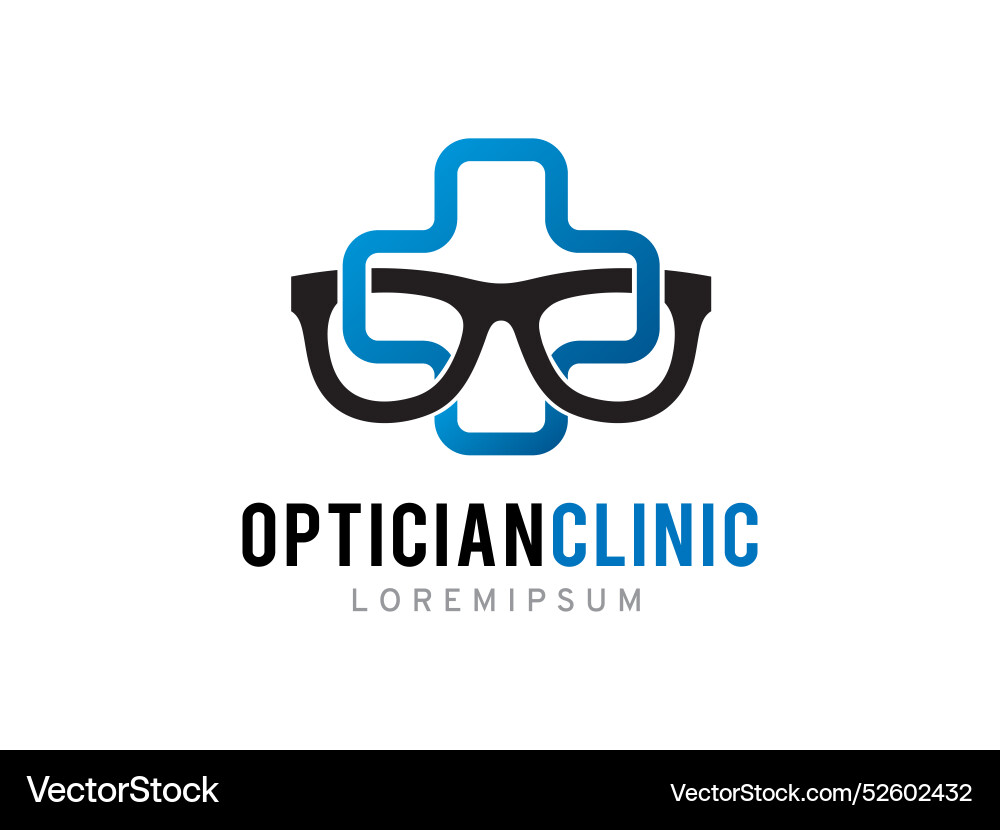 Optician clinic logo symbol or icon template Vector Image