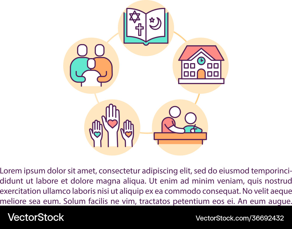 Religious education concept icon with text Vector Image