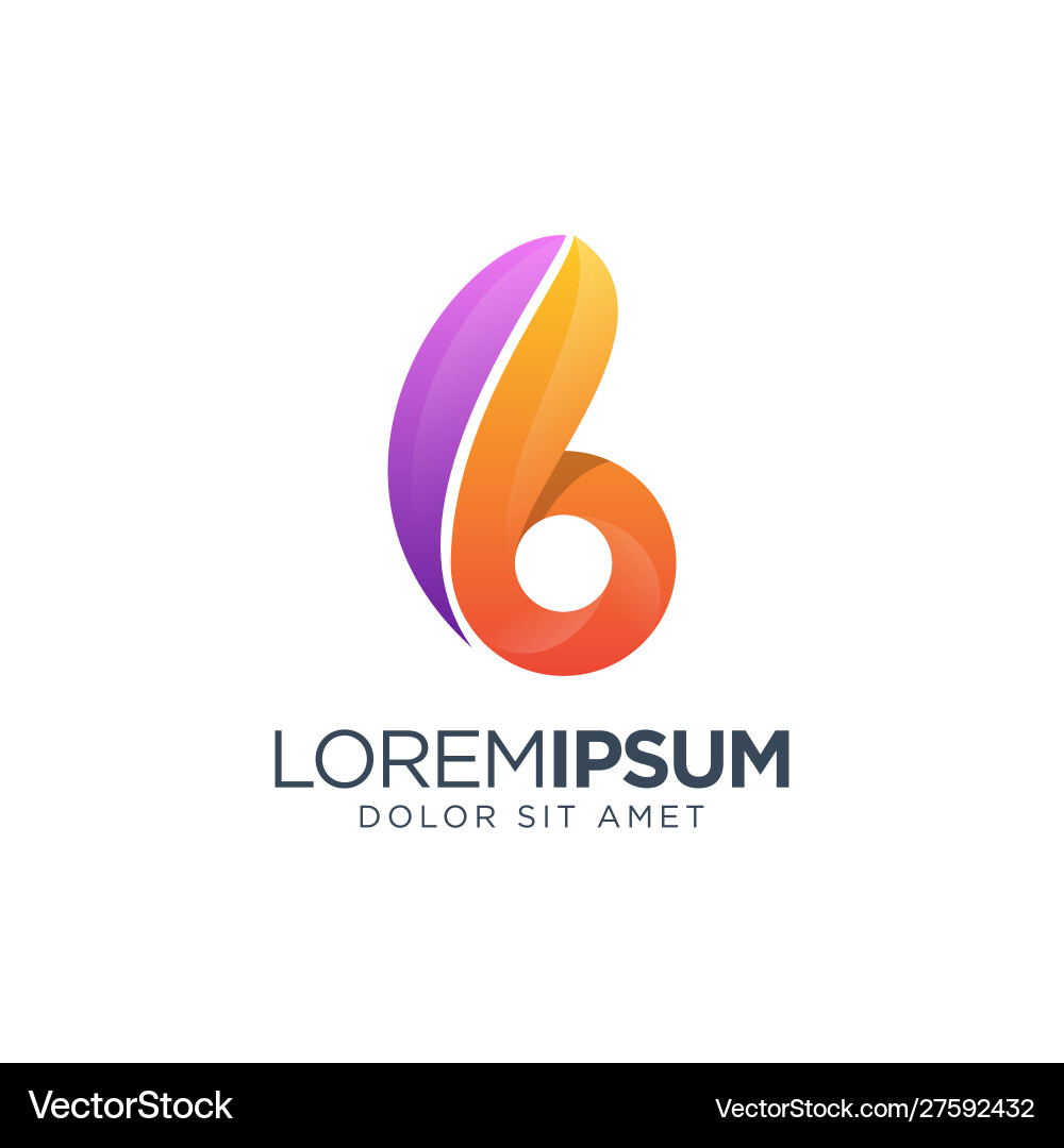 Six Number Logo Concept Royalty Free Vector Image