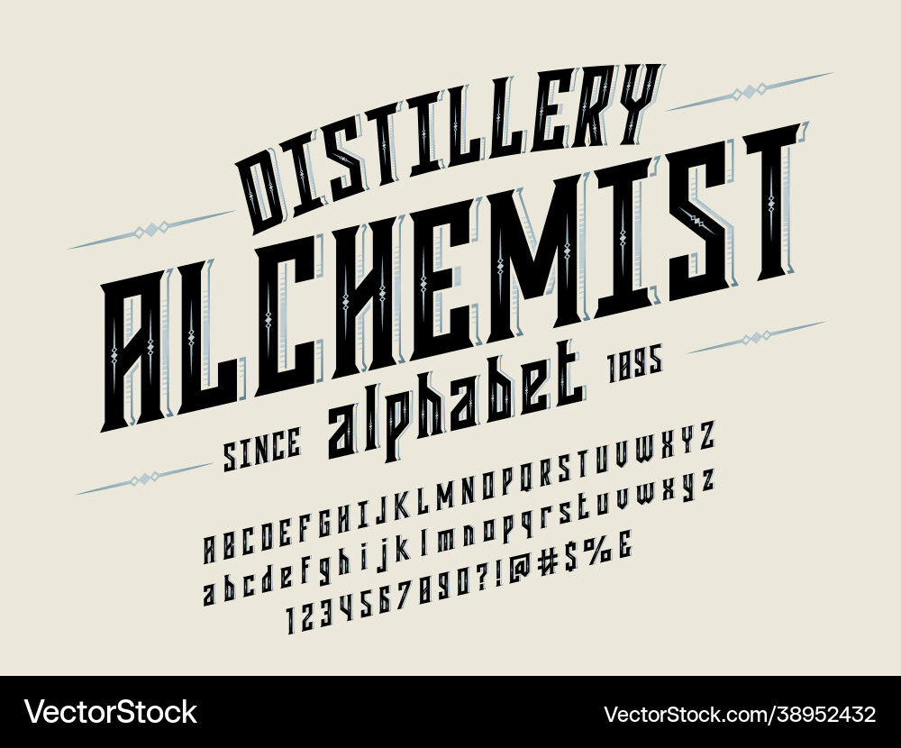 Vintage font Royalty Free Vector Image - VectorStock