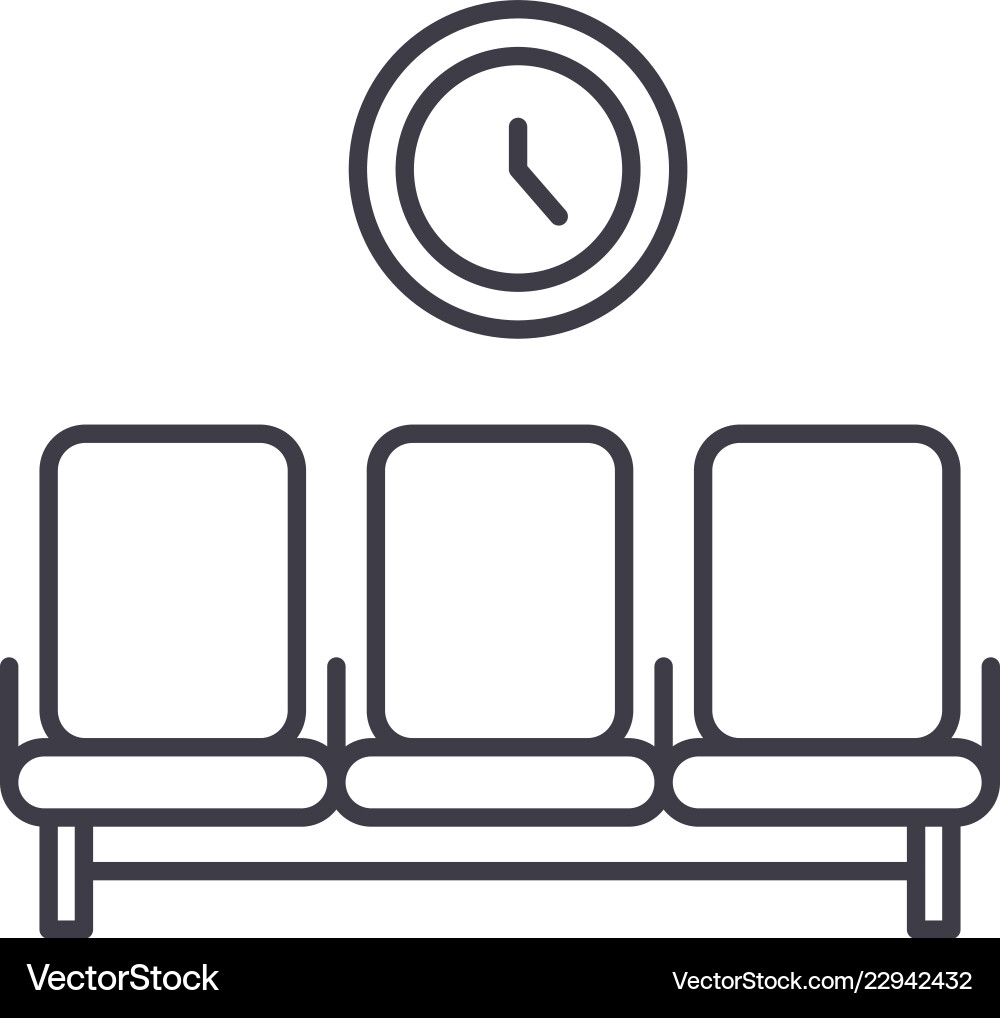 Waiting Room Line Icon Royalty Free Vector Image