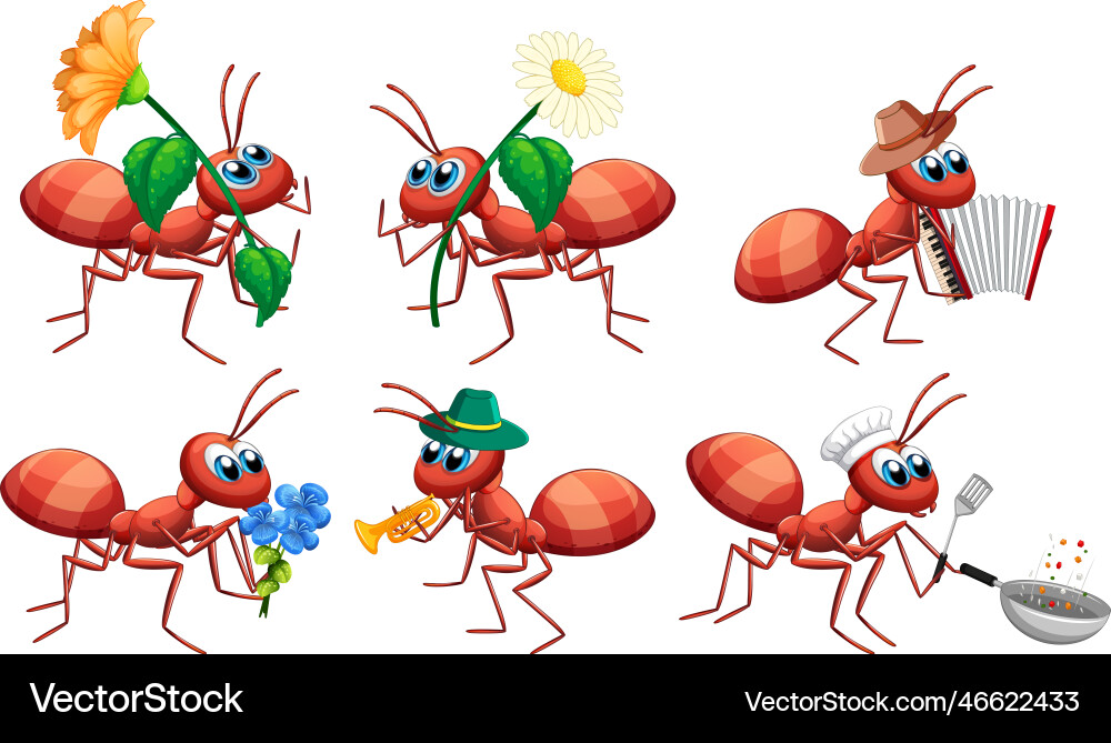 Adorable Ants Having Fun Royalty Free Vector Image