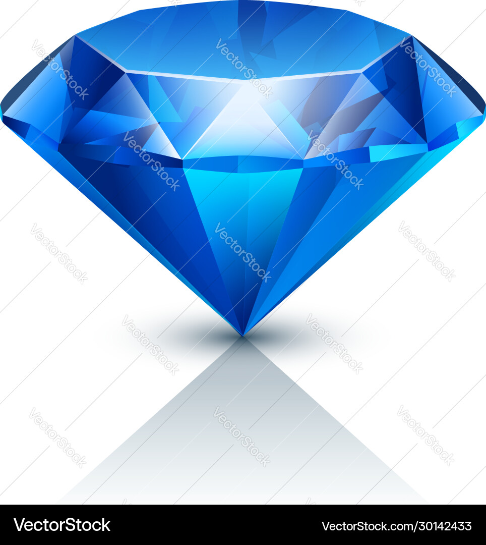 Blue jewels on white Royalty Free Vector Image