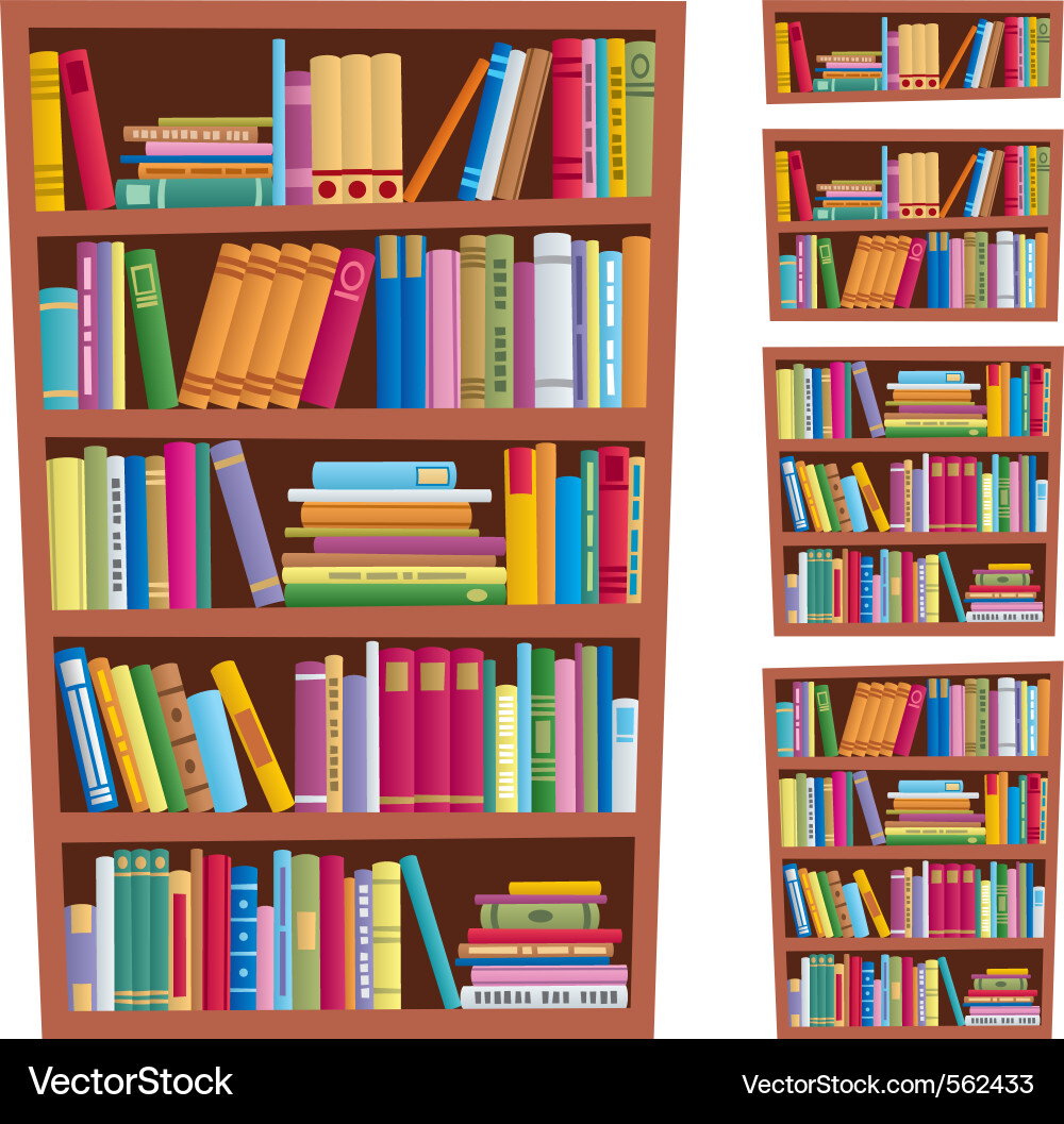 Bookshelf Royalty Free Vector Image - VectorStock