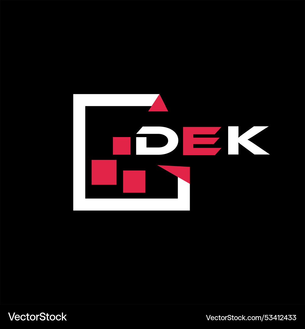 Dek creative minimalist letter logo unique Vector Image
