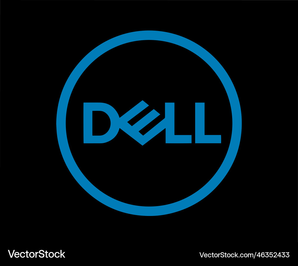 Dell logo brand computer symbol blue design Vector Image