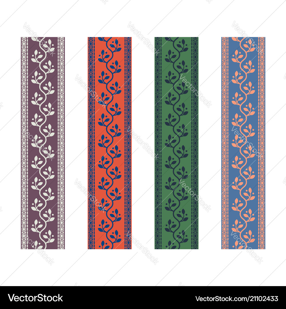 Exotic Leaf Border Pattern Royalty Free Vector Image
