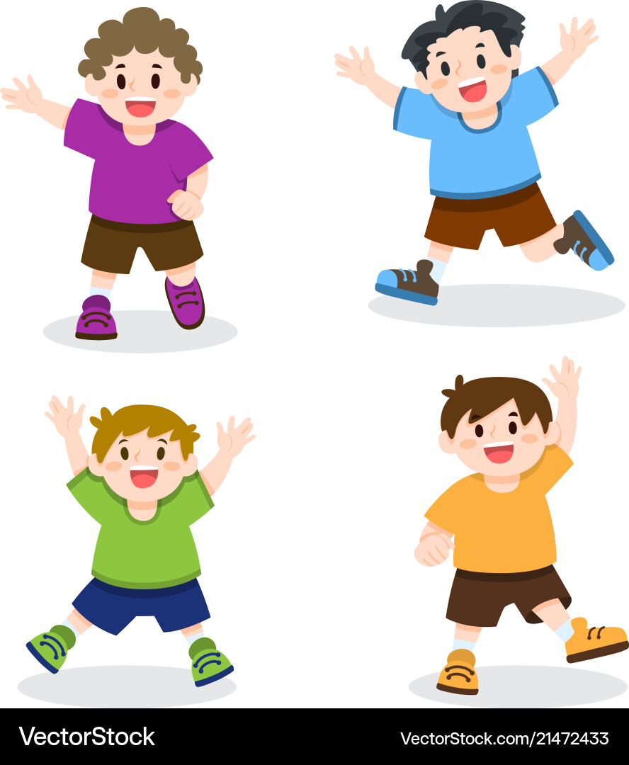 Happy children jumping Royalty Free Vector Image