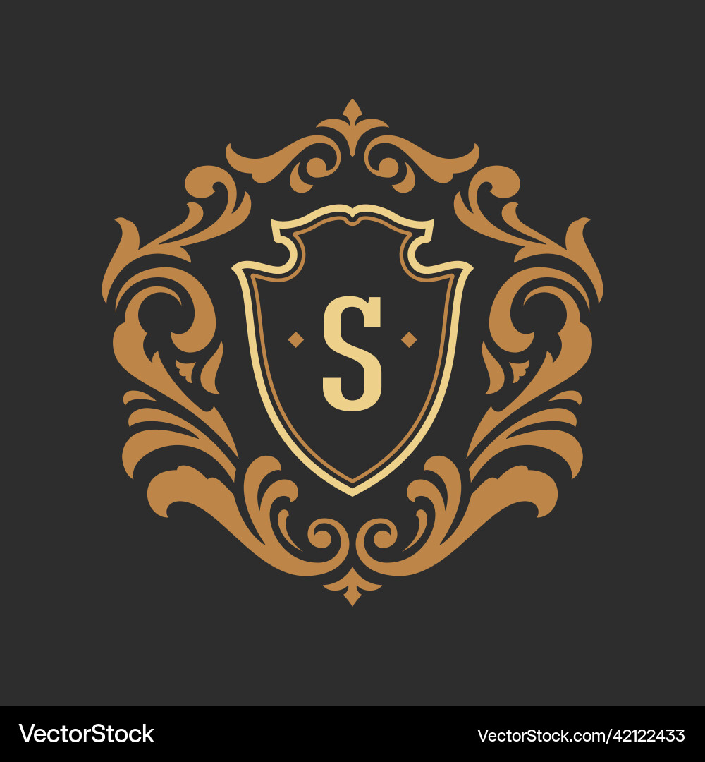 Luxury monogram logo template object Royalty Free Vector