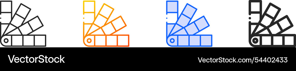 Pantone iconthin linear gradient blue stroke Vector Image