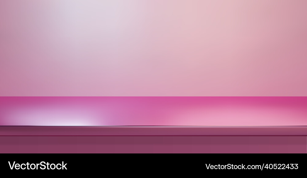 Pink steel countertop empty shelf Royalty Free Vector Image