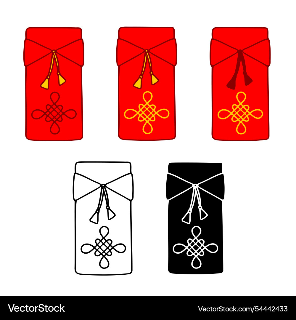 Red ang with tassels and chinese knot Royalty Free Vector