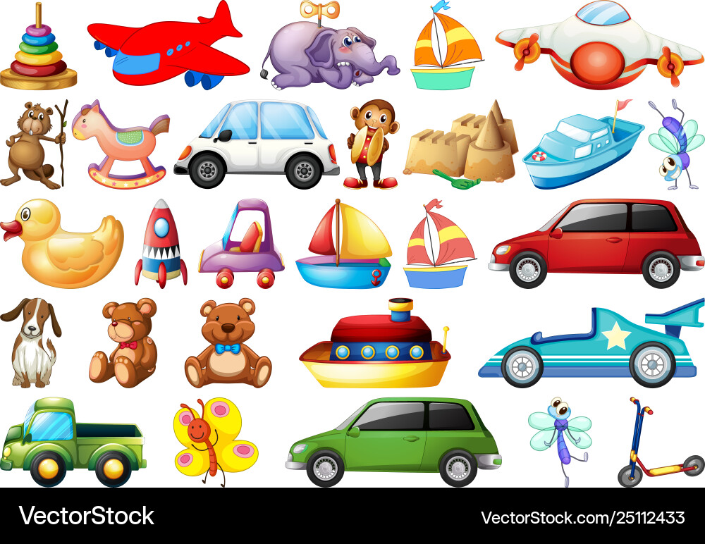 Set different toys Royalty Free Vector Image - VectorStock