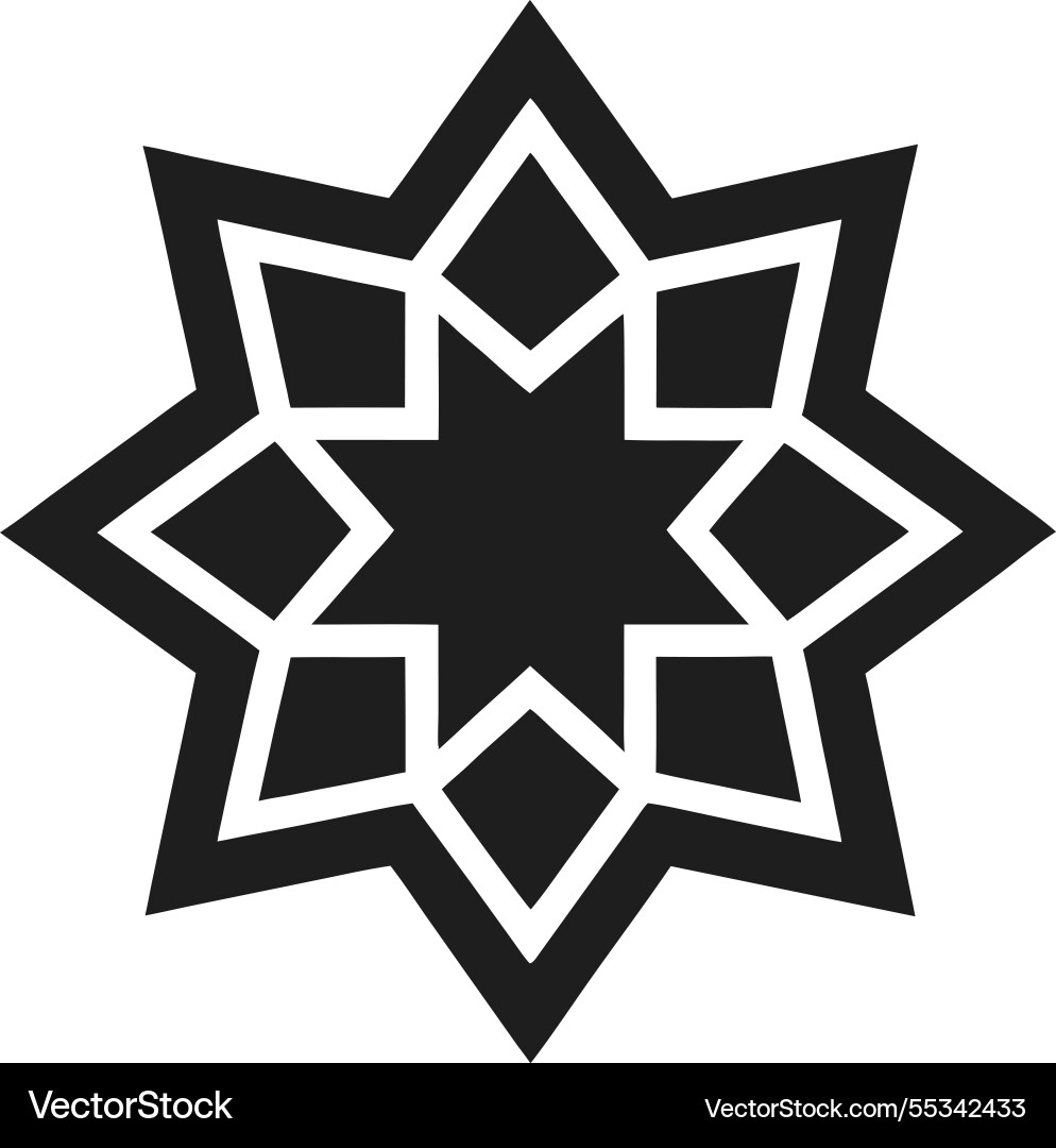 Silhouette islamic geometric star pattern Vector Image