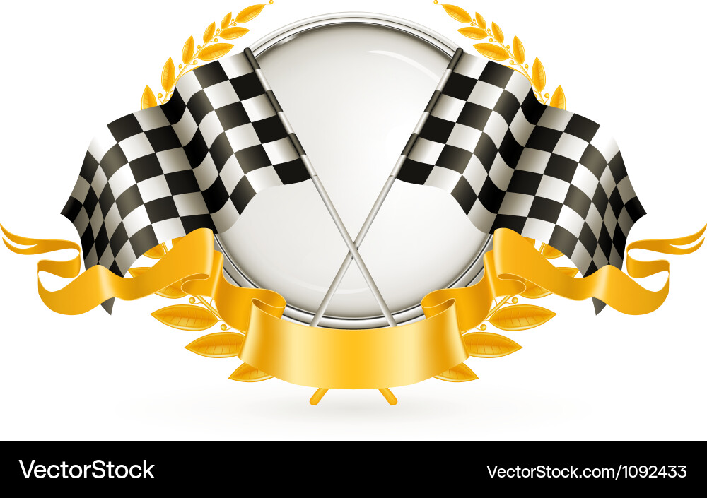 Silver racing emblem Royalty Free Vector Image