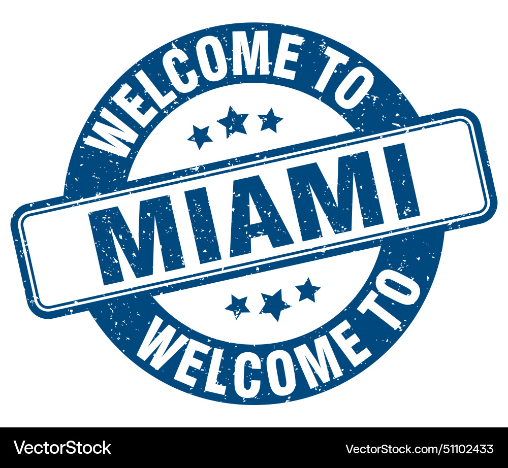 Welcome to miami stamp round sign Royalty Free Vector Image
