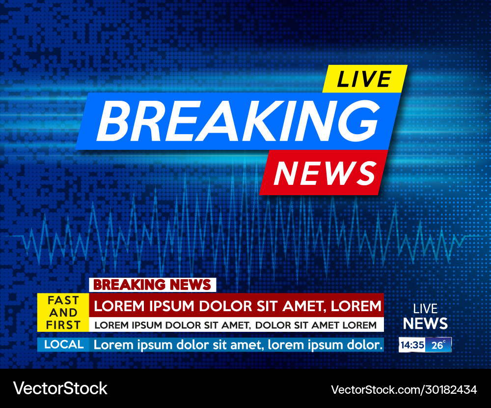 Background screen saver on breaking news Vector Image