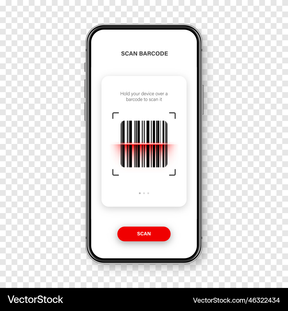 Barcode scanner reader app for smartphone Vector Image