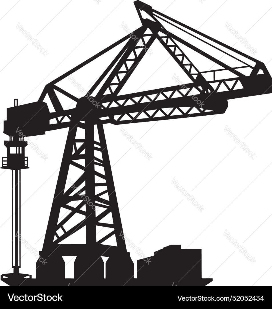 Cargo handling facility emblem port crane logo Vector Image