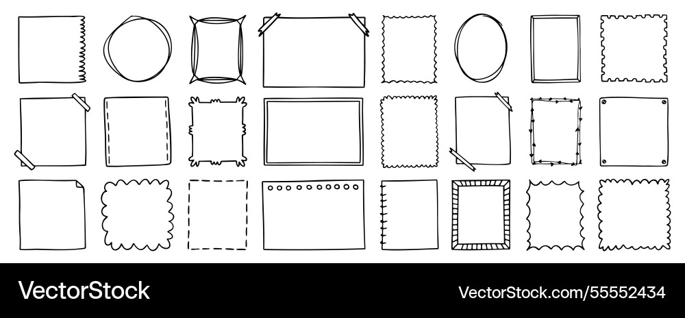 Doodle thin line frame geometric rectangle Vector Image