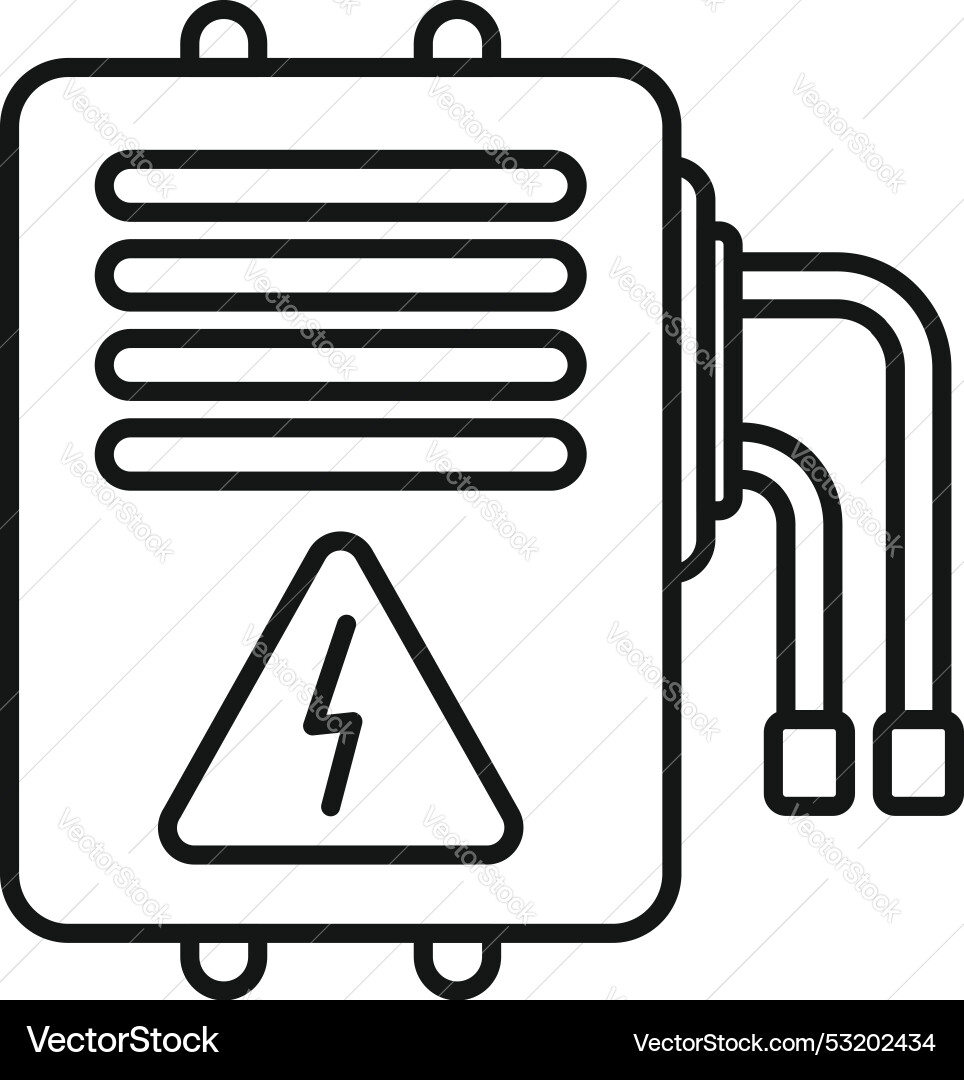 Electric fuse box being connected with wires icon Vector Image