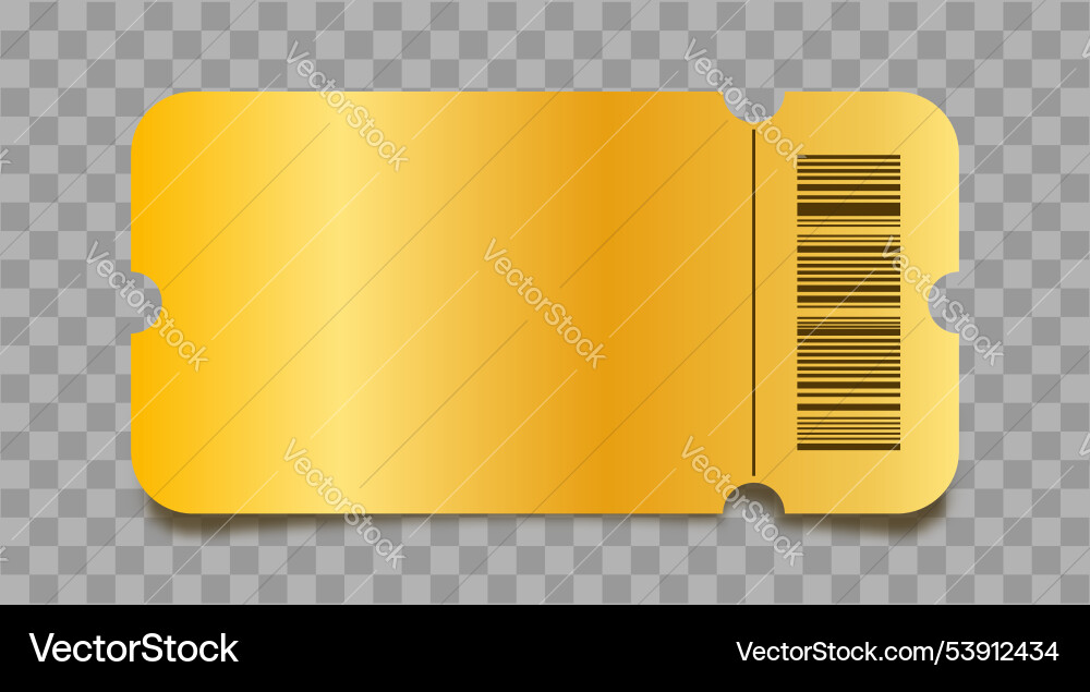 Gold ticket template Royalty Free Vector Image