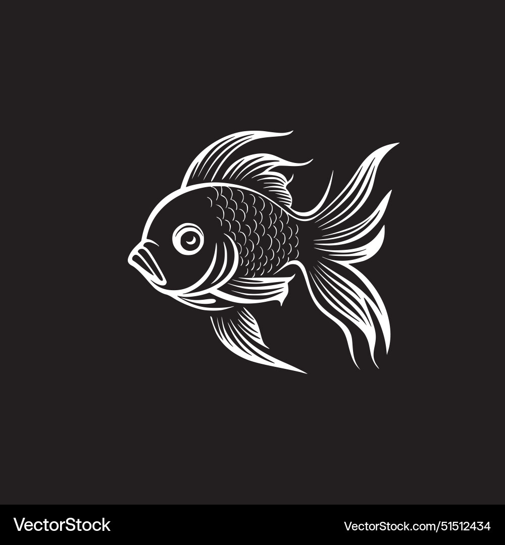 Goldfish - minimalist and flat logo Royalty Free Vector