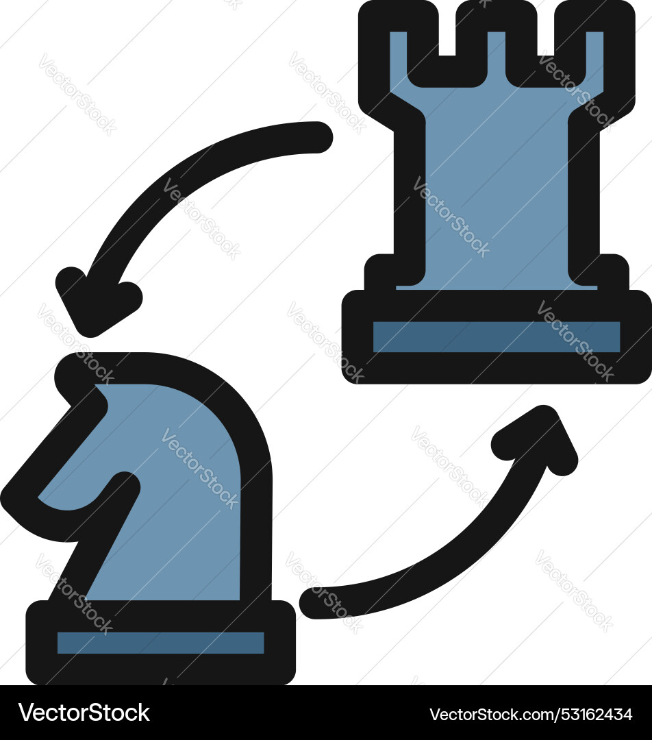 Icon knight and rook switch position chess piece Vector Image