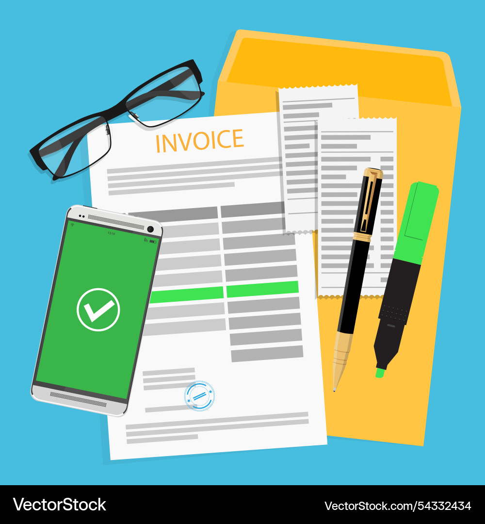 Invoice payment concept form paper Royalty Free Vector Image