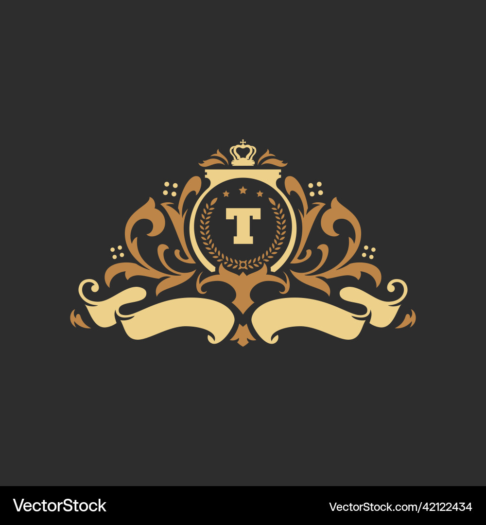 Luxury monogram logo template object Royalty Free Vector