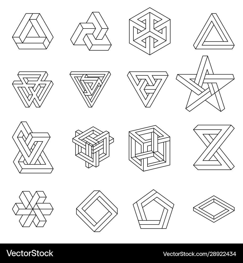 Impossible Shapes Illusions Impossible Shapes Optical Illusion Royalty