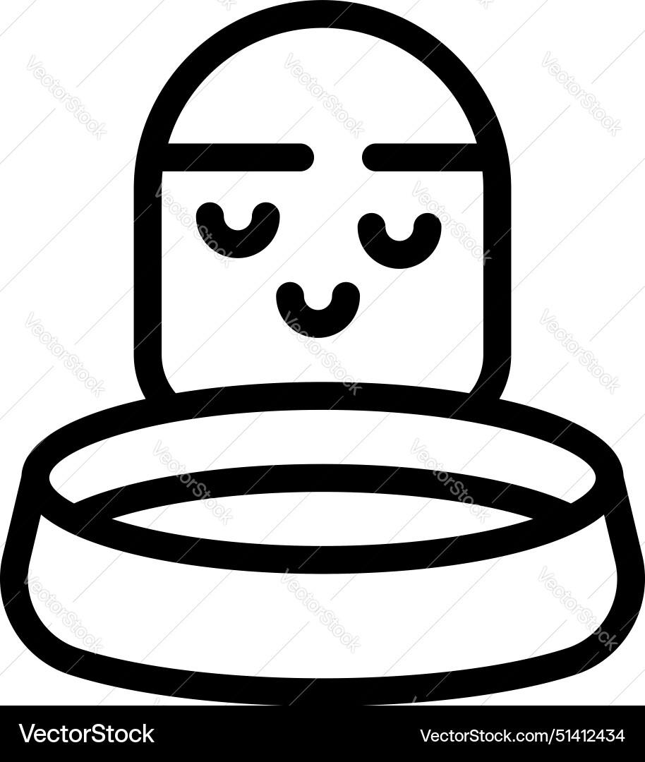 Smiling cartoon character with bowl Royalty Free Vector