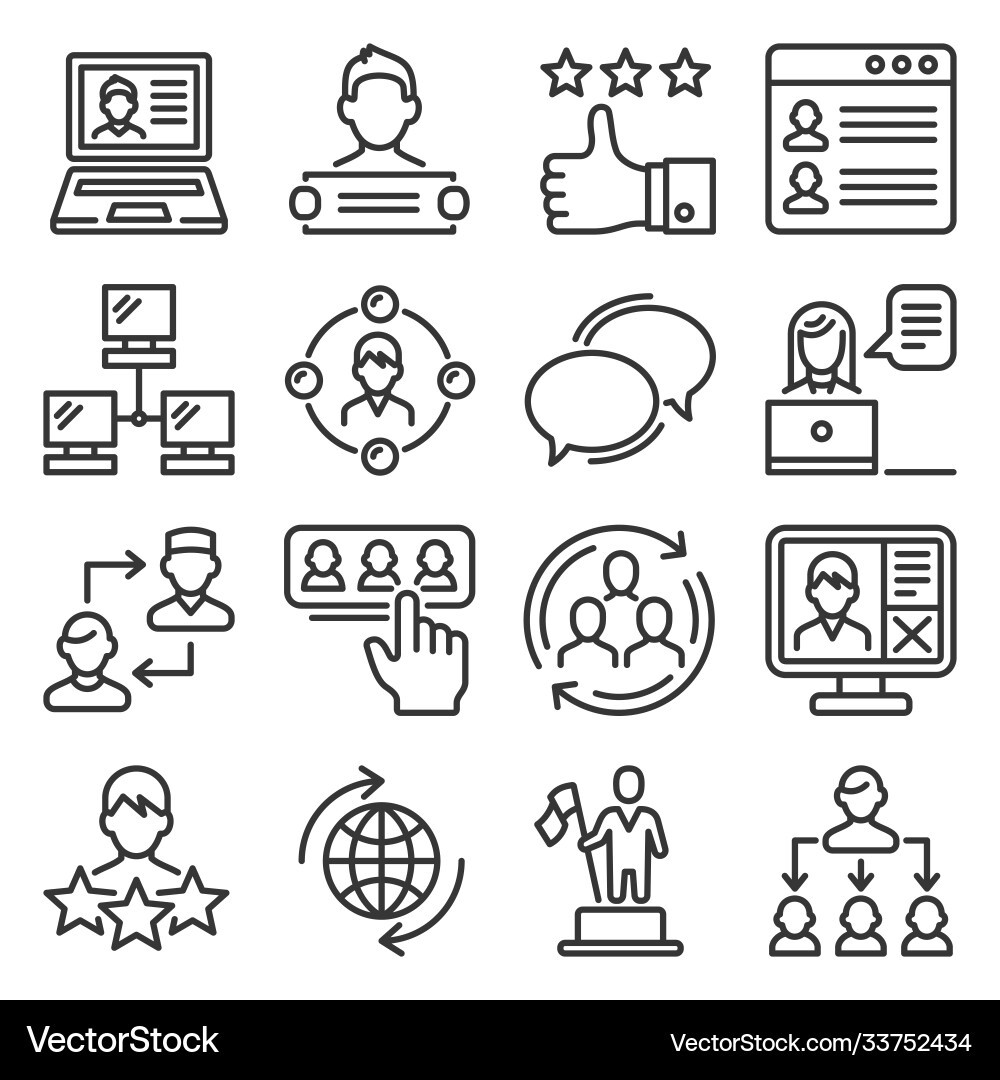 Social media and network icons set Royalty Free Vector Image