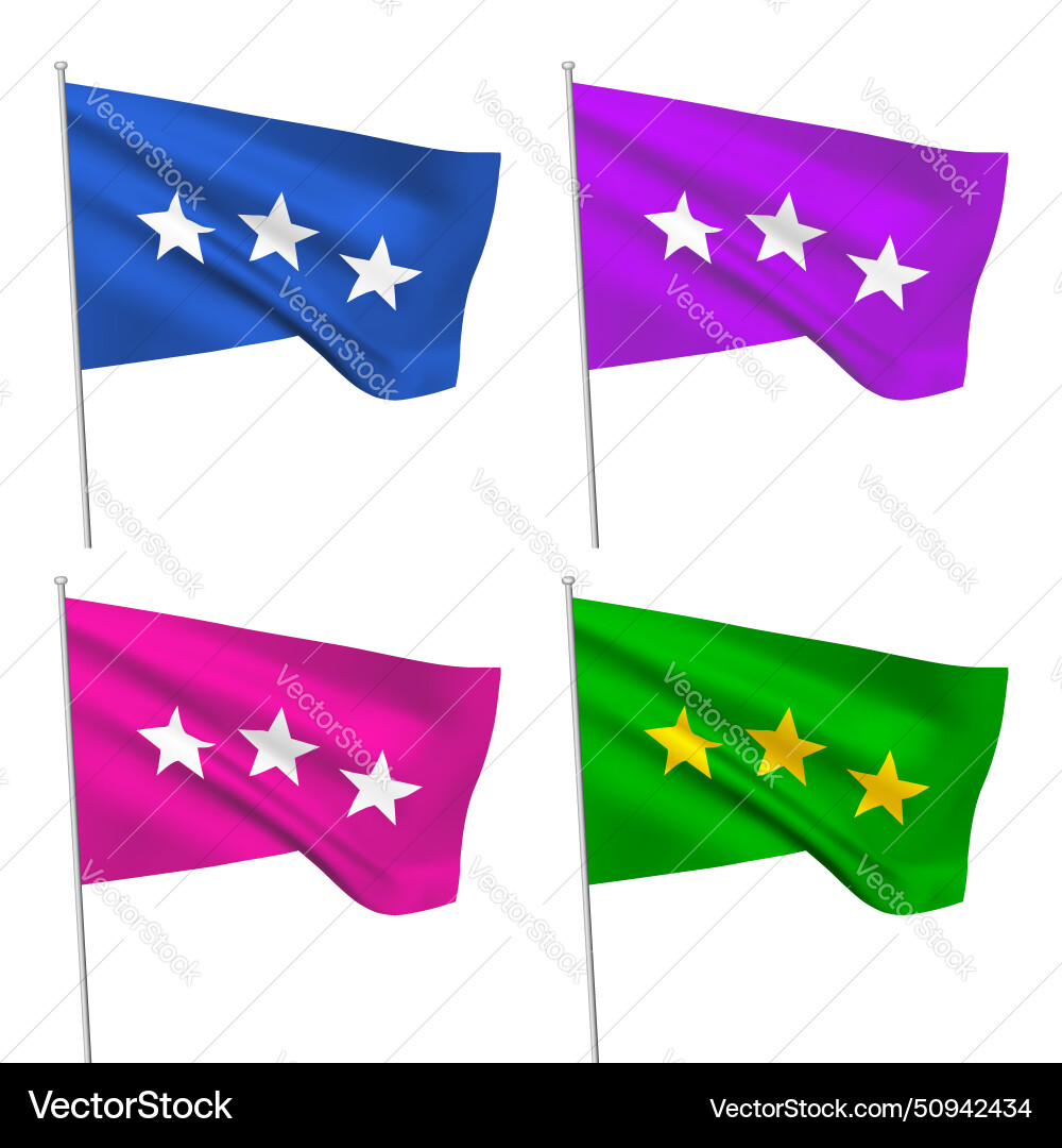 Three stars flags Royalty Free Vector Image - VectorStock