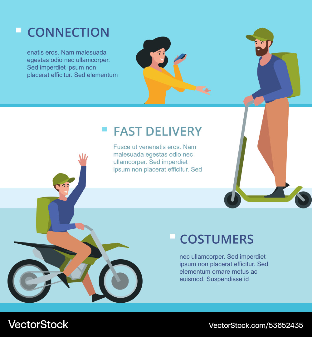 Delivery banners fast delivery service characters Vector Image