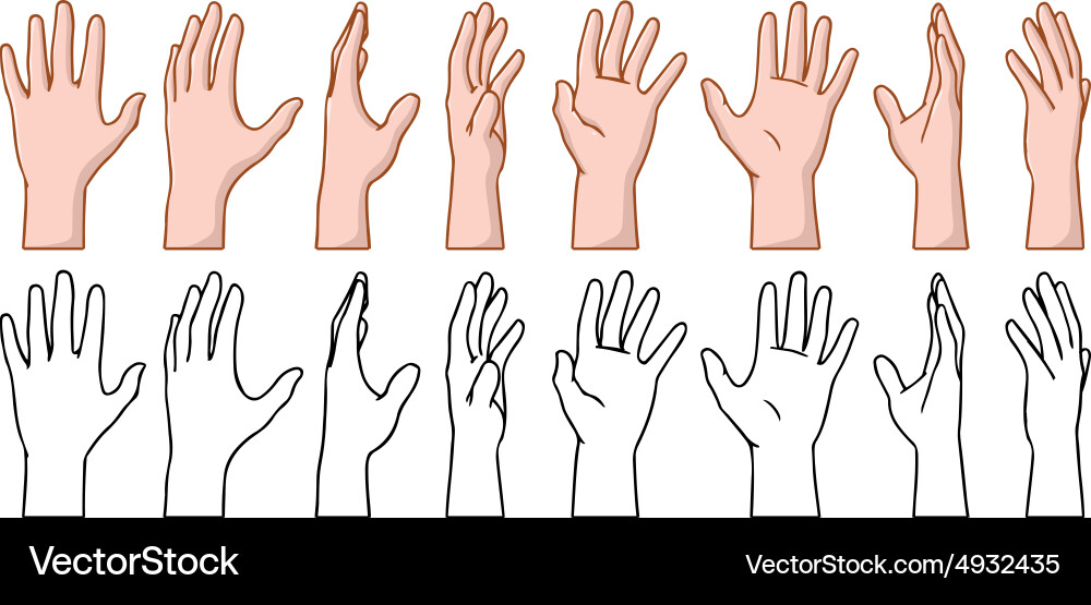 Hand 360 turn around rotation view Royalty Free Vector Image