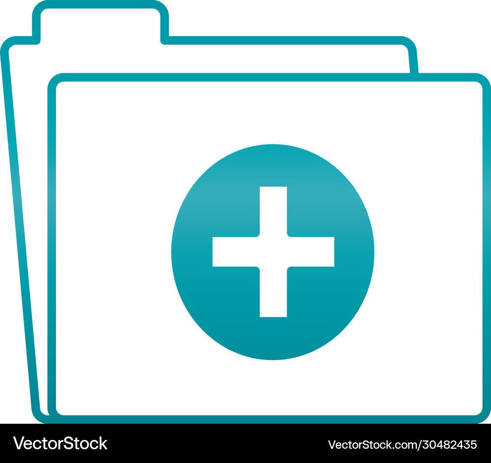Medical report folder icon gradient style Vector Image