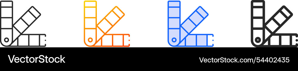 Pantone iconthin linear gradient blue stroke Vector Image